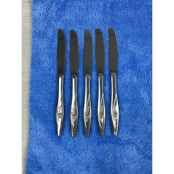 Oneida | Dining | 5 Oneida Oneidacraft Deluxe Lasting Rose Stainless ...
